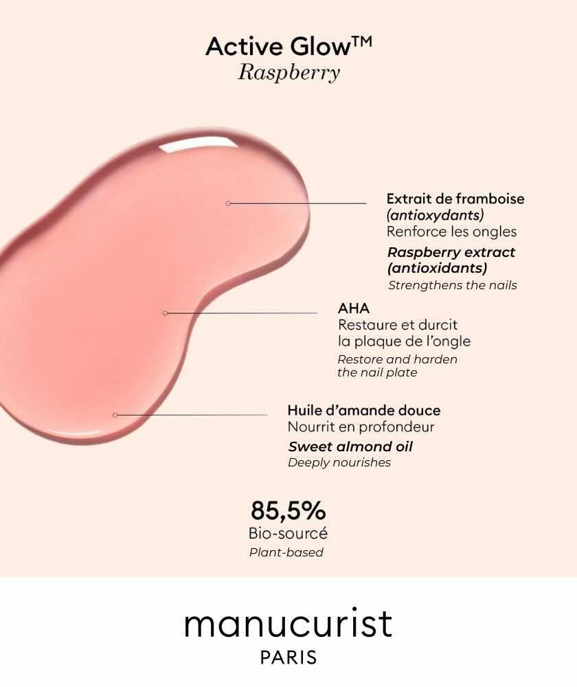 Active Glow™ Raspberry vernis soin ongles Green Manucurist